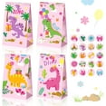 24 Pieces Dinosaur Party IEF31 Bags Dino Candy Favor Bags with Stickers ...