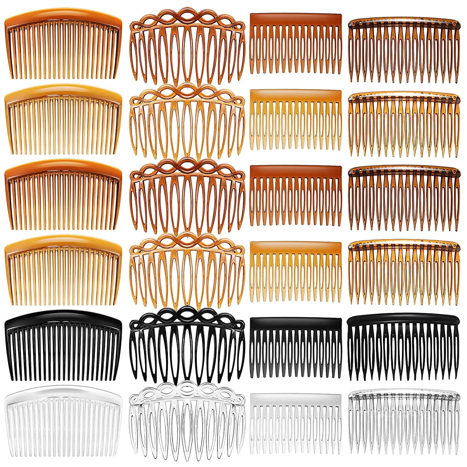 24 Pieces French Hair Side Combs Set Plastic Twist Comb Hair Clip Combs ...