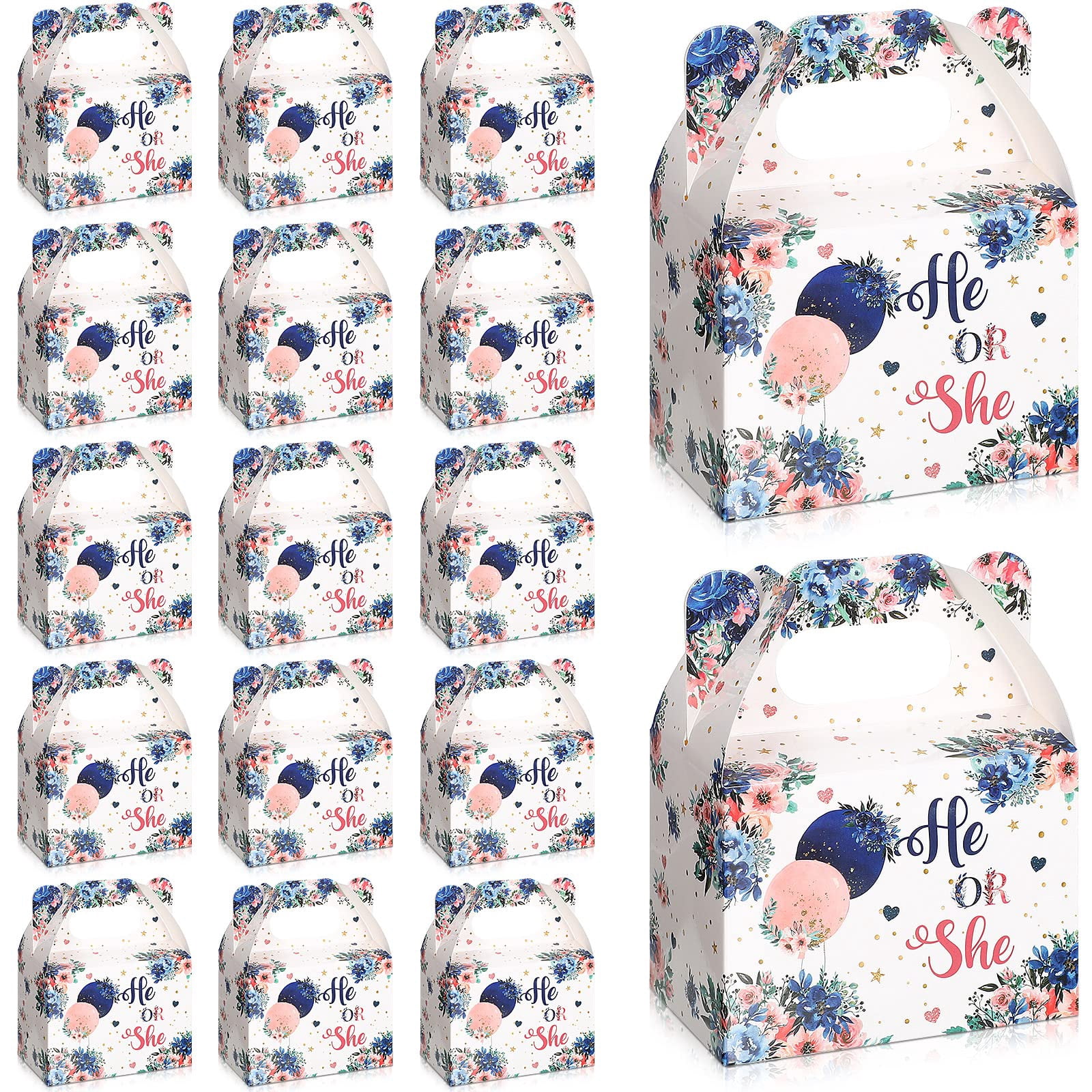 24 Pieces Gender Reveal MMF7 Party Favor Boxes He or She Paper Candy ...