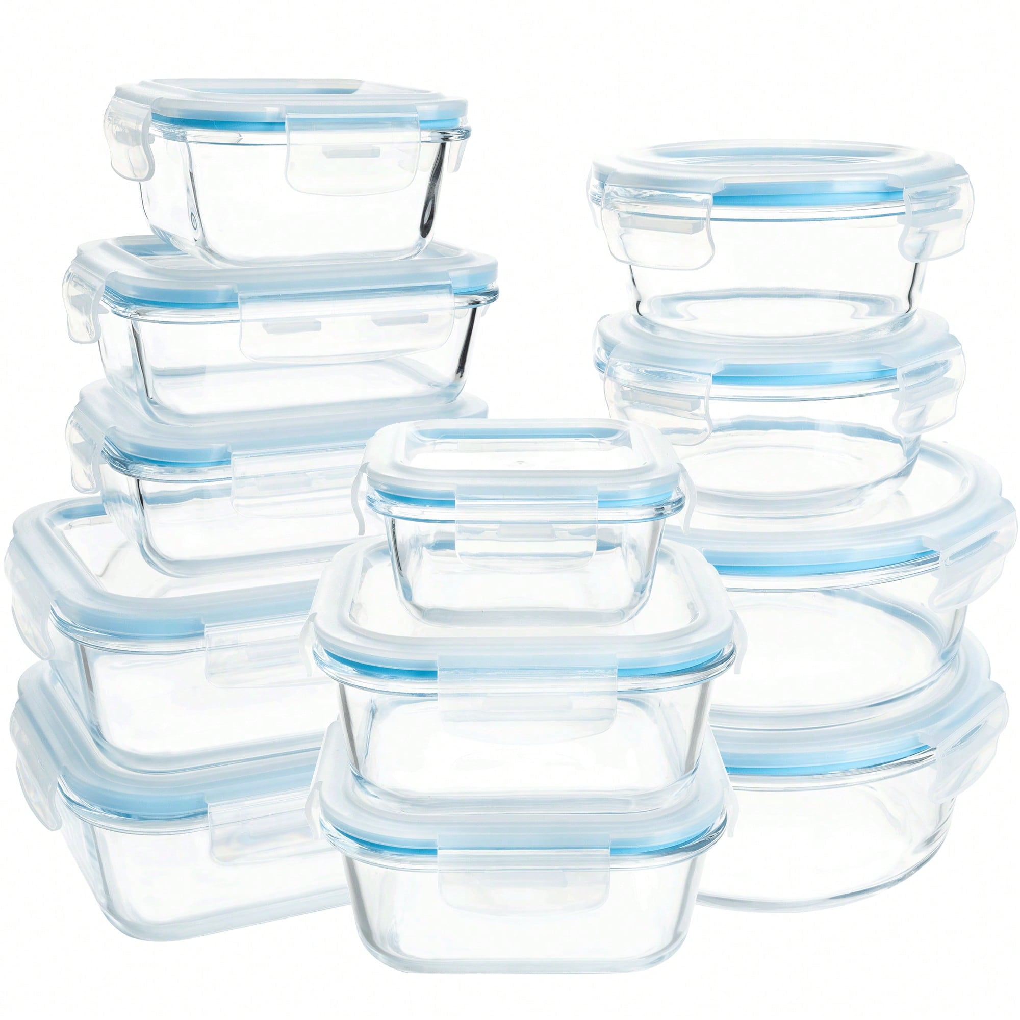 24 Pieces Glass Meal Prep Containers With Steam Vent, Food Storage ...
