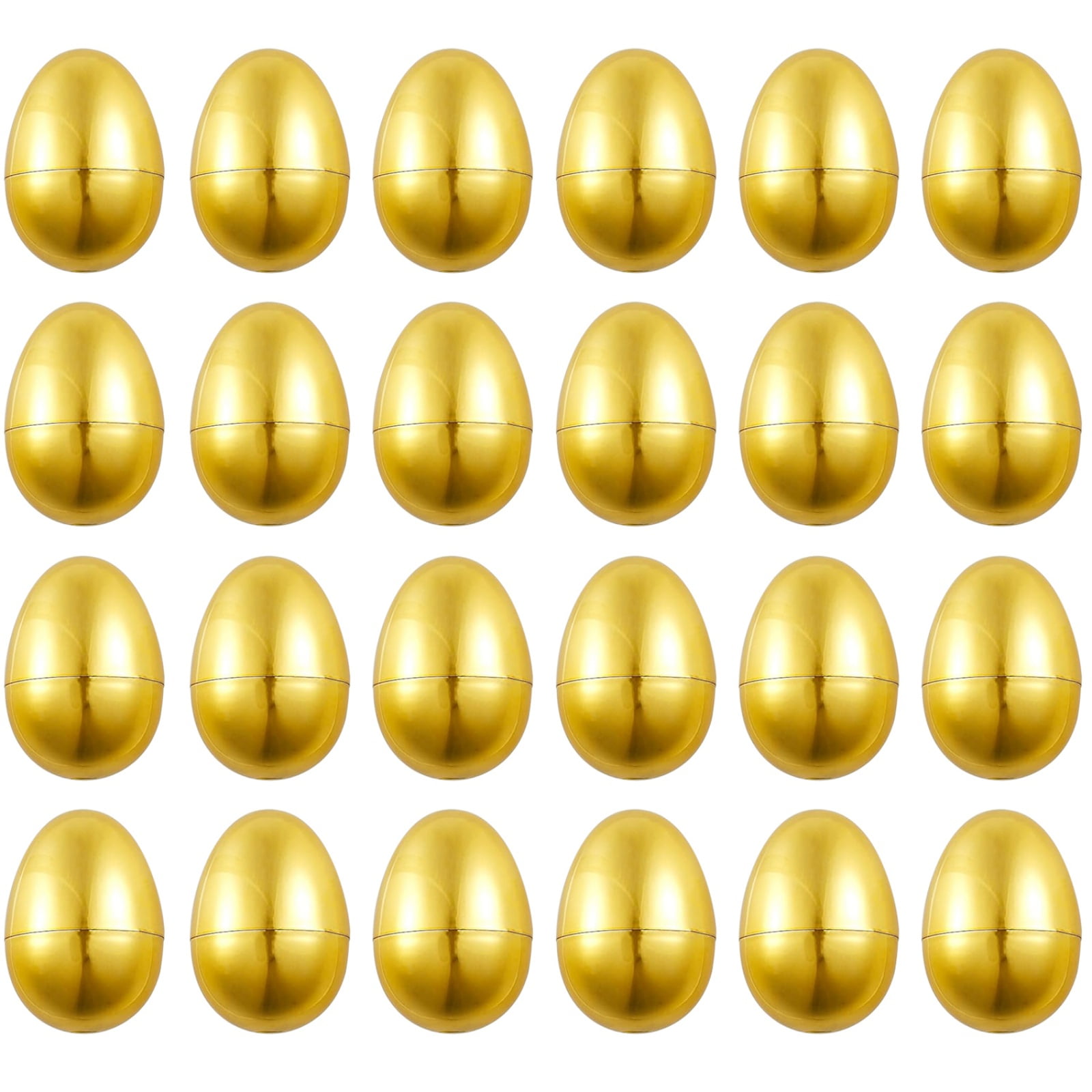 24 Pieces Golden Metallic Easter Eggs 2.3" in Gold Color for Filling ...