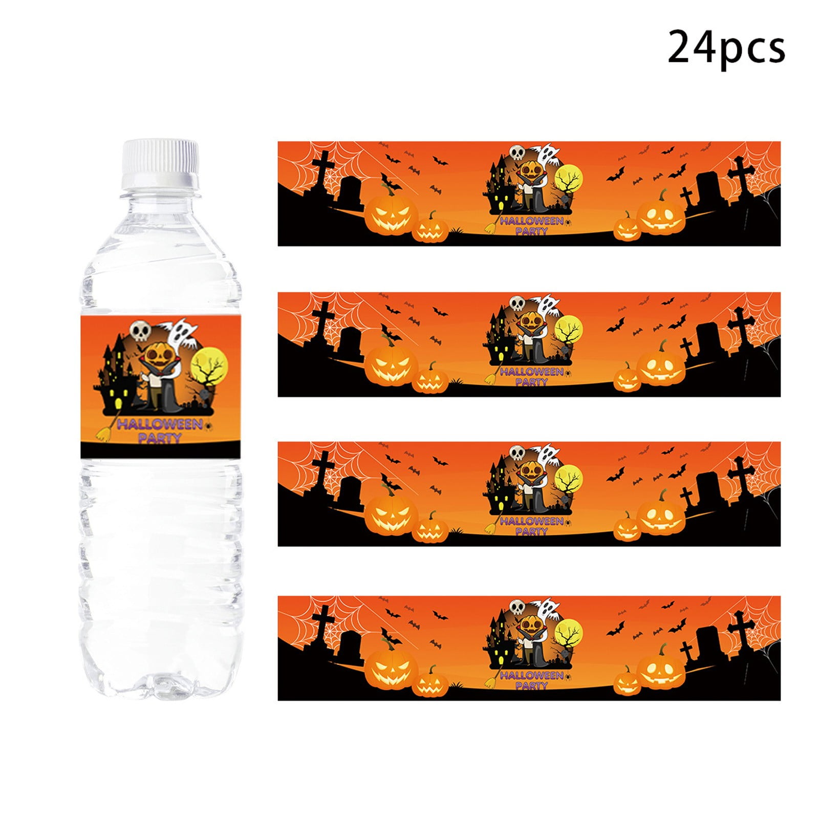 24 Pieces Halloween Water Bottle Labels Water Bottle Labels Stickers ...