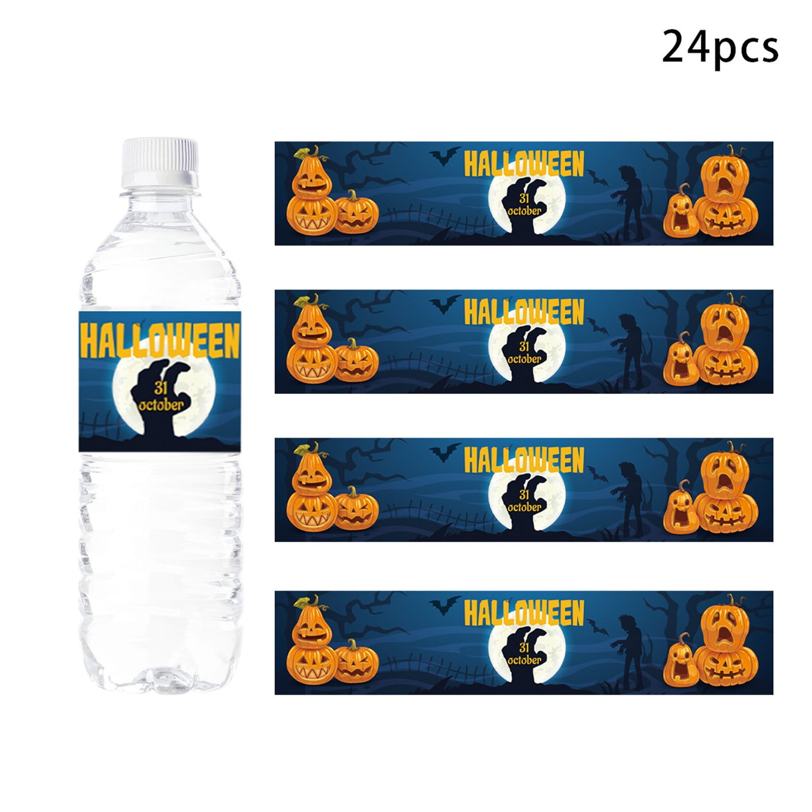 24 Pieces Halloween Water Bottle Labels Water Bottle Labels Stickers ...