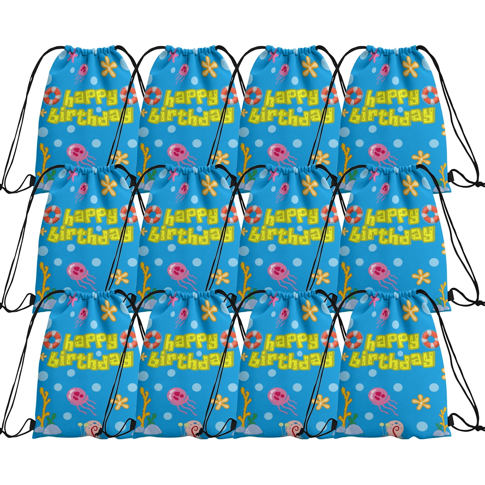 24 Pieces Happy Bithday Candy Drawstring Bag, Drawstring Goodie Favor ...