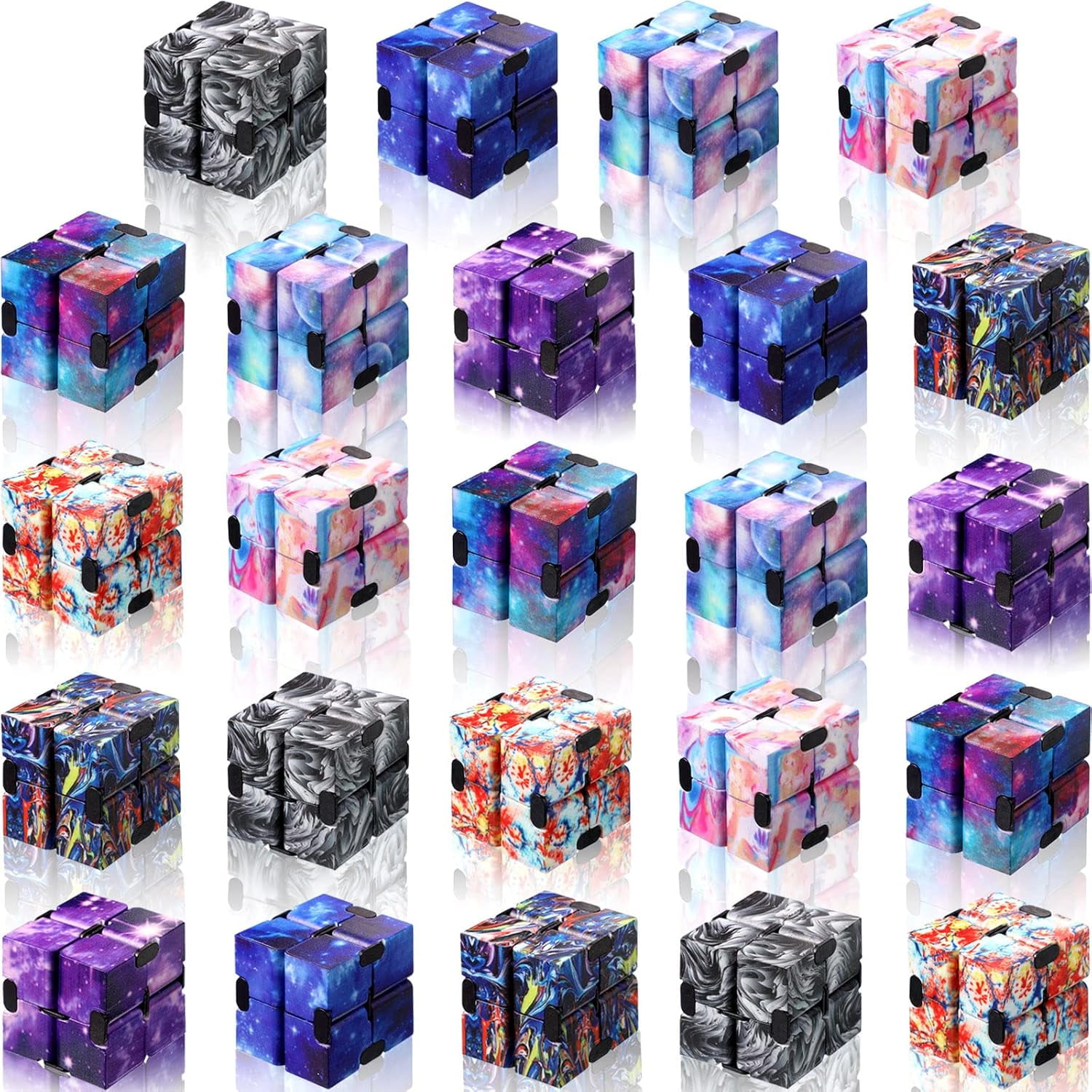 24 Pieces Infinity Cube Fidget Toy Mini Blocks Cube Bulk Gadget Sensory ...