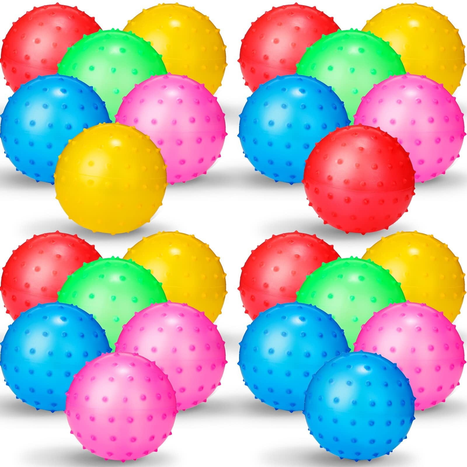 24 Pieces Knobby Balls 4.72" Bouncy Spiky Sensory Ball Bulk Soft ...