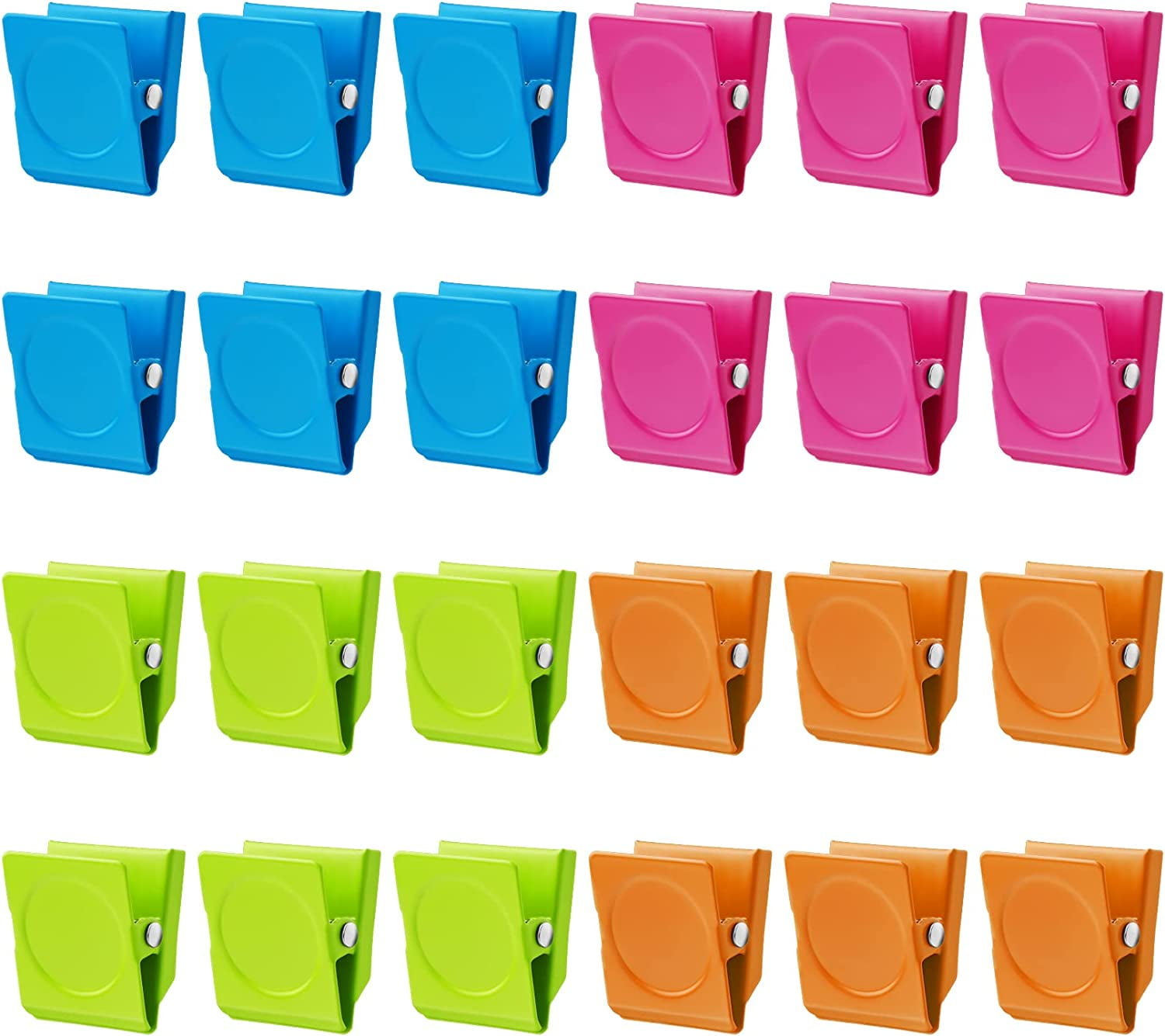 24 Pieces Magnetic Clips, Fridge Magnet Metal Clips, Refrigerator ...