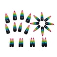 24 Pieces Medium Almond-Shaped Press on Nails - 3D Embossed French ...
