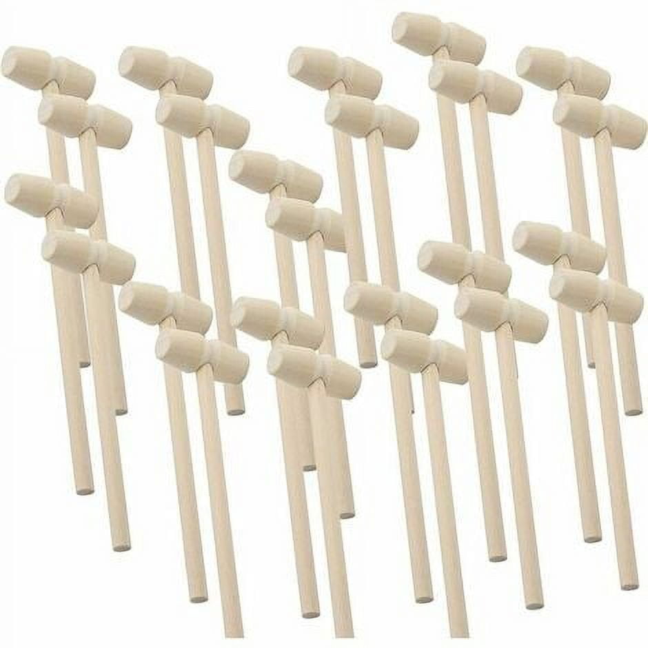 24 Pieces Mini Wooden Hammer Crab Lobster Mallets Hammer Children Toy ...