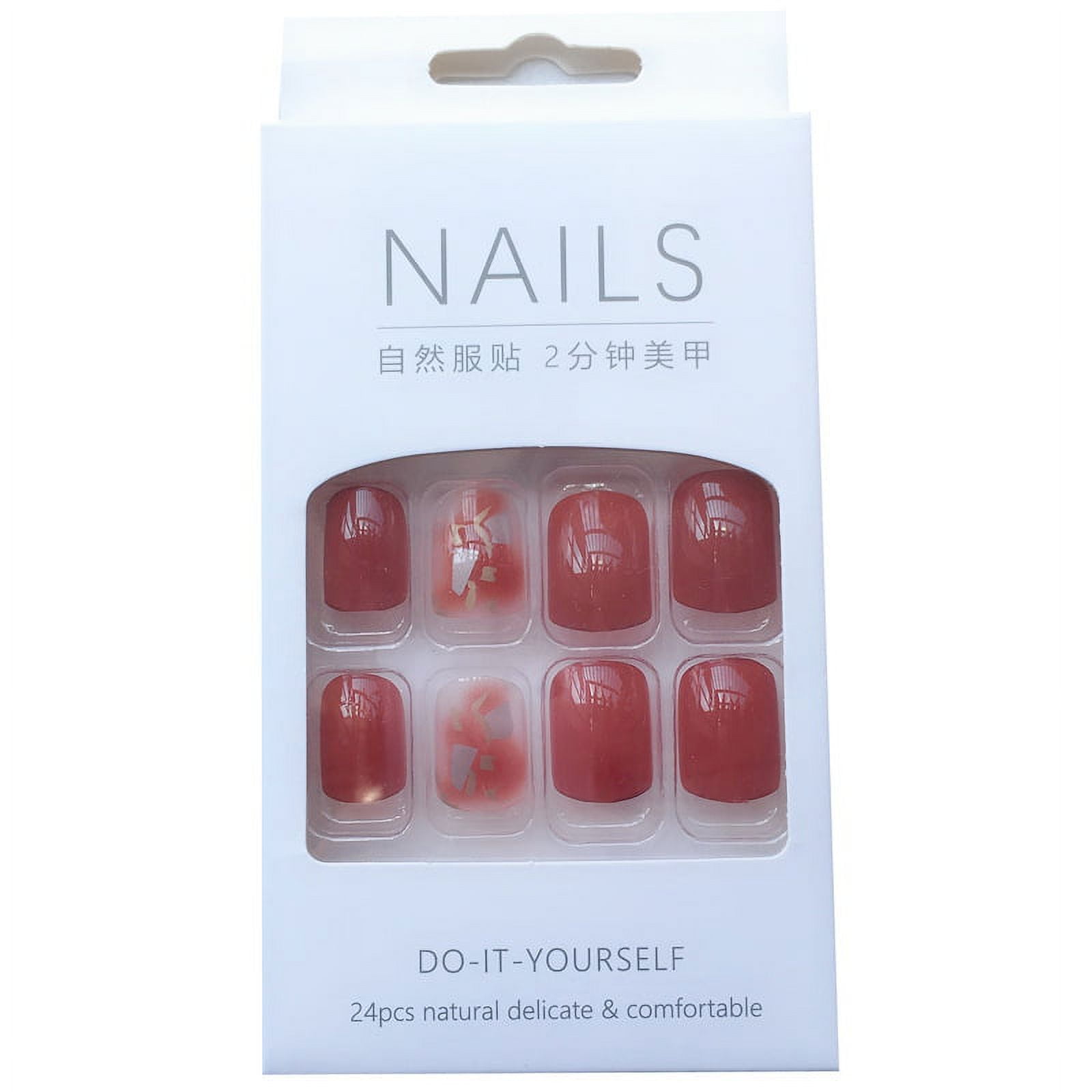 24 Pieces Of Nail Art Patches Can Be Detached And Reused - Walmart.com