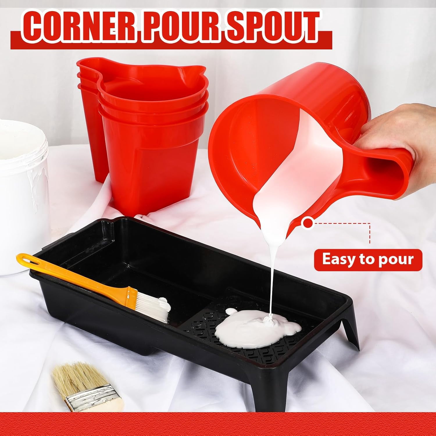 24 Pieces Paint Cup Holds 17 oz of Stain, Paint Pail Varnish Bucket ...