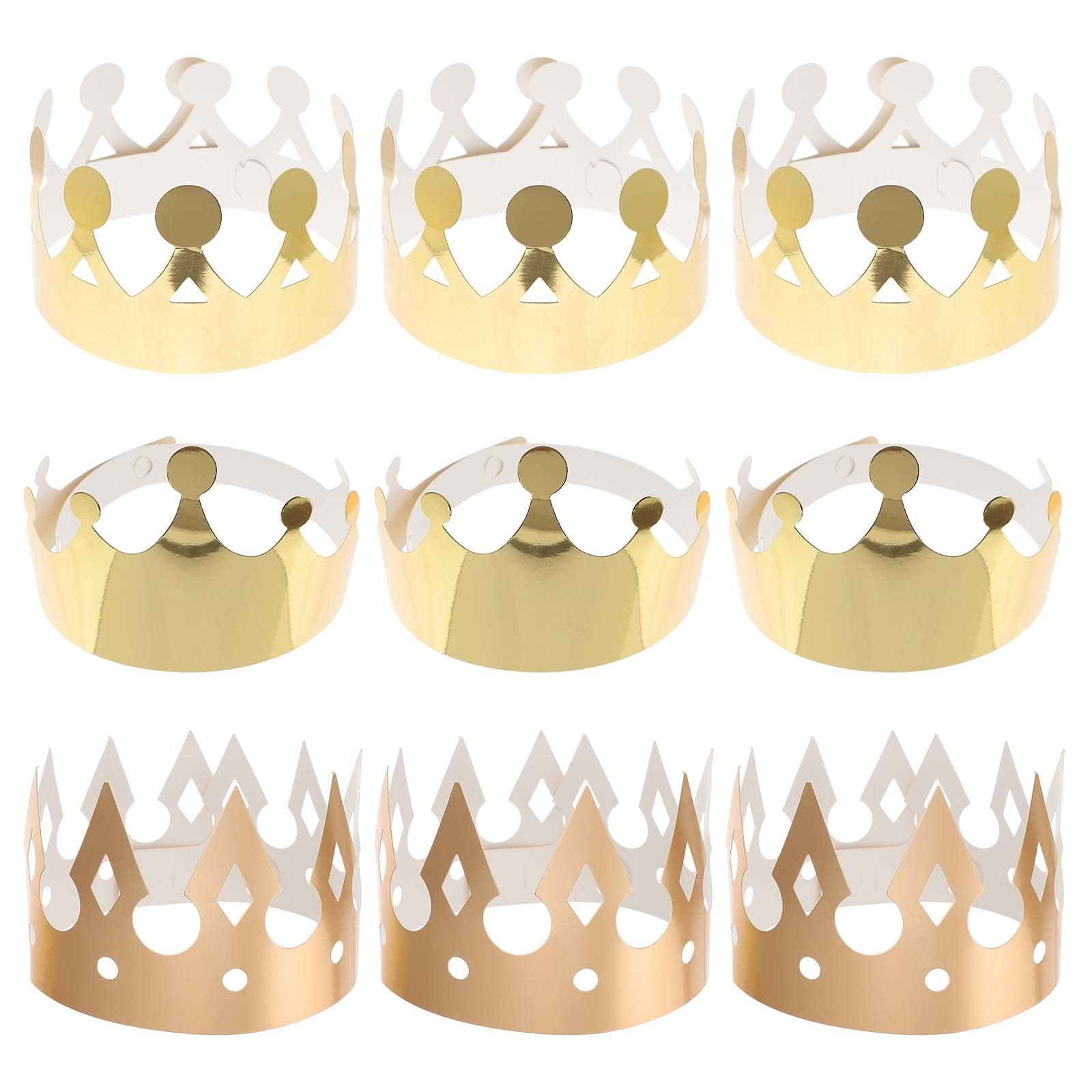 24 Pieces Paper King Crowns Foil Party Hat Crowns for Party Birthday ...