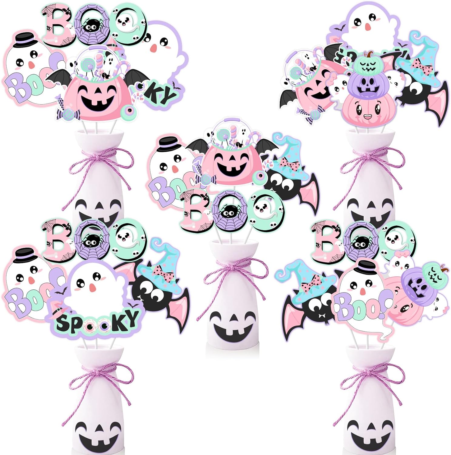 24 Pieces Pastel Halloween Centerpiece Sticks, Spooky Table Topper ...