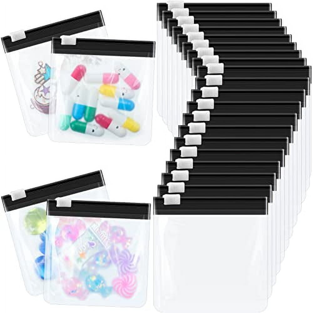 24 Pieces Pill Pouch Bags Zippered Pill Pouch Set Reusable Translucent ...