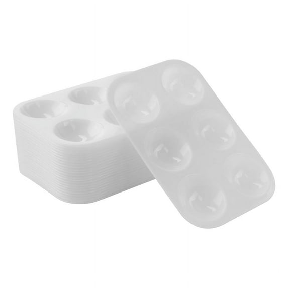 24 Pieces Plastic Paint Palettes 6 Well Rectangular Watercolor Palette ...