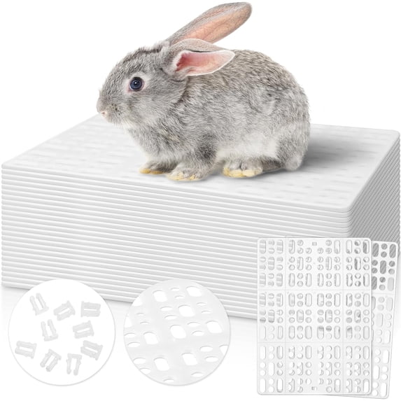 24 Pieces Plastic Rabbit Cage Mat Durable Rabbit Feet Pad Small Animal ...
