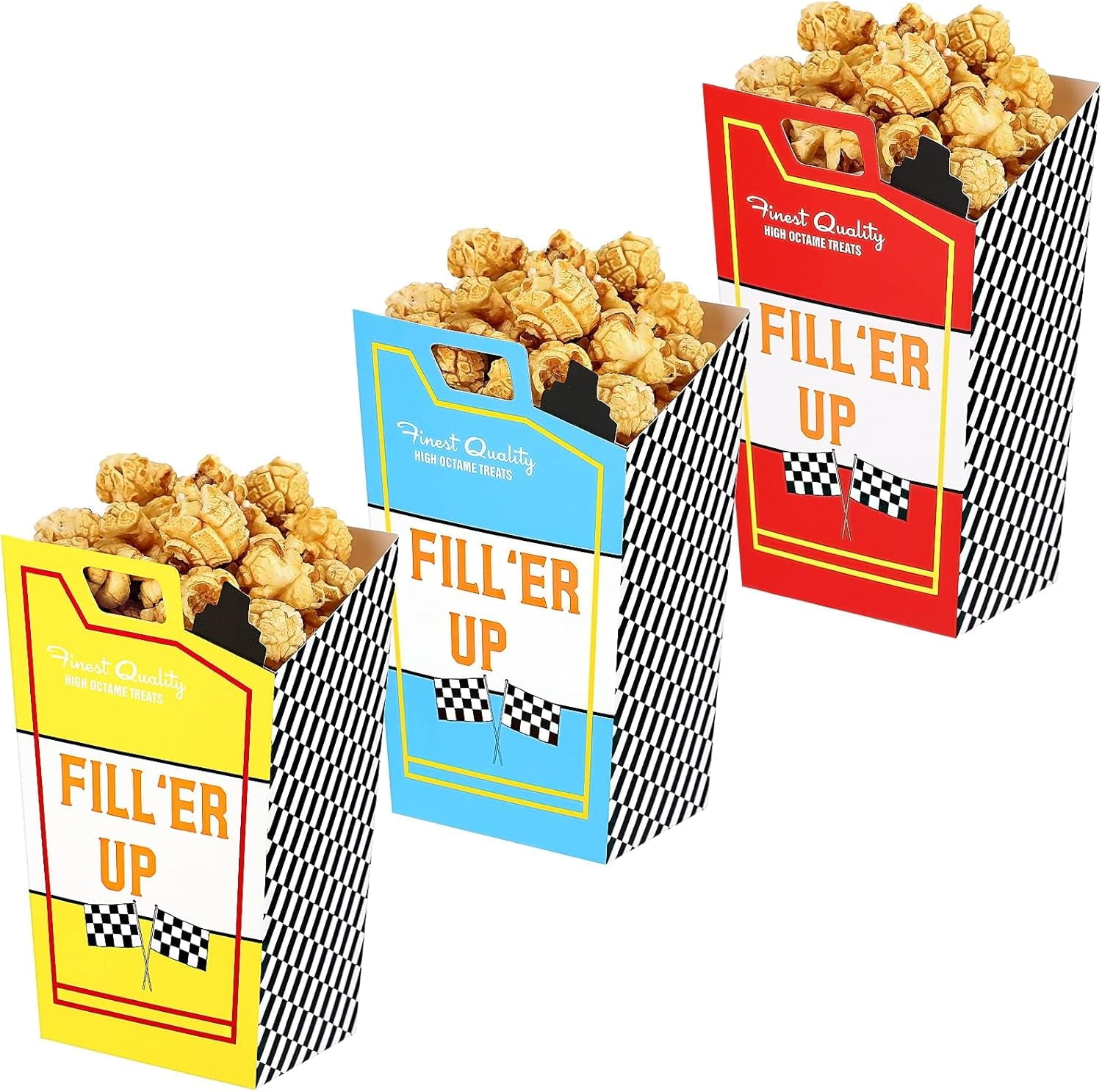 24 Pieces Race Car Fuel Can Popcorn Treat Boxes Birthday Decorations ...