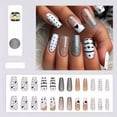 24 Pieces Removable Cat Eye Press on Nails Art Patches - Simple Stripes ...