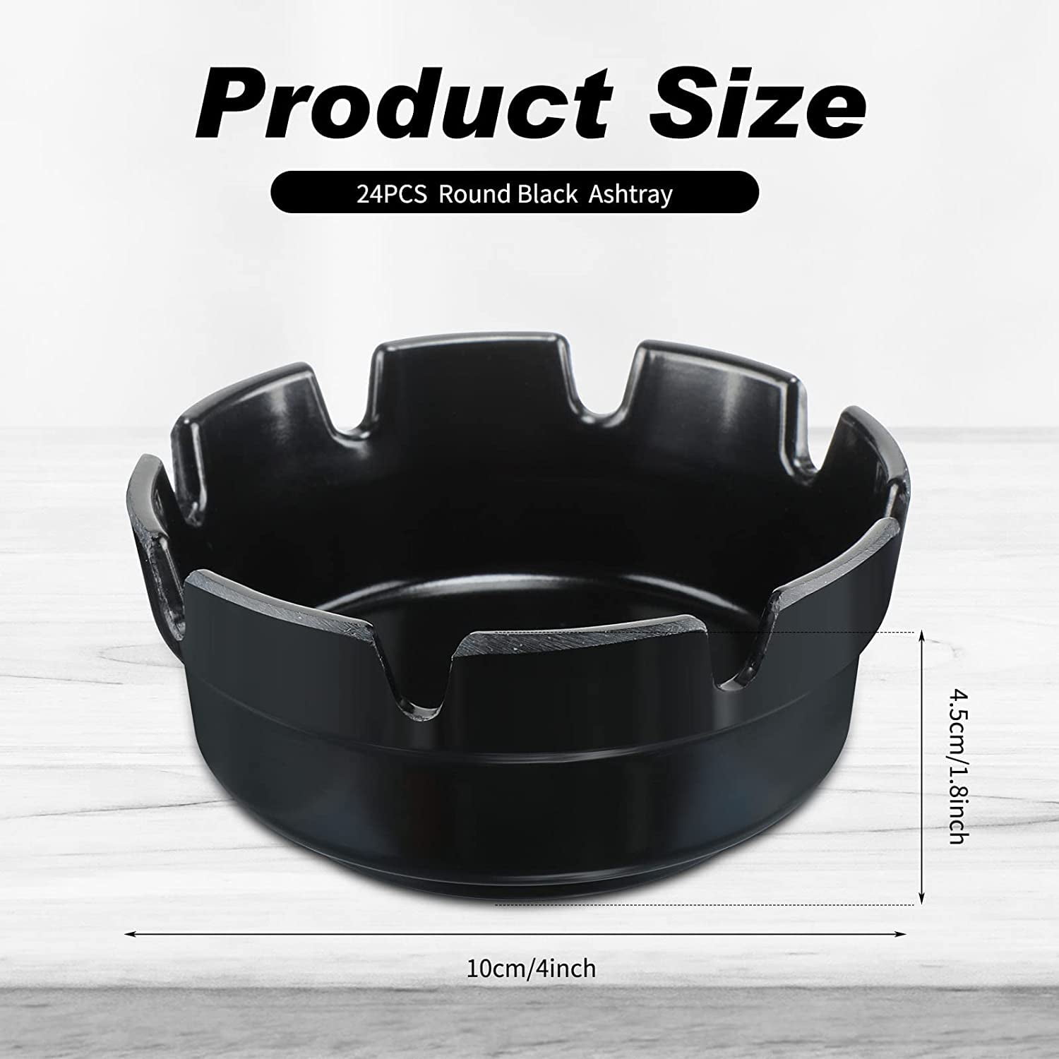 24 Pieces Round Ashtrays for Home Outdoor Restaurant Kitchen Table ...