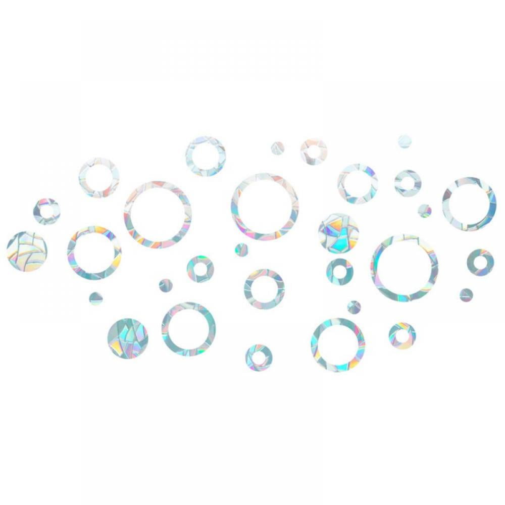 24 Pieces Round Window Clings, Rainbow Window Decals for Bird Strikes ...
