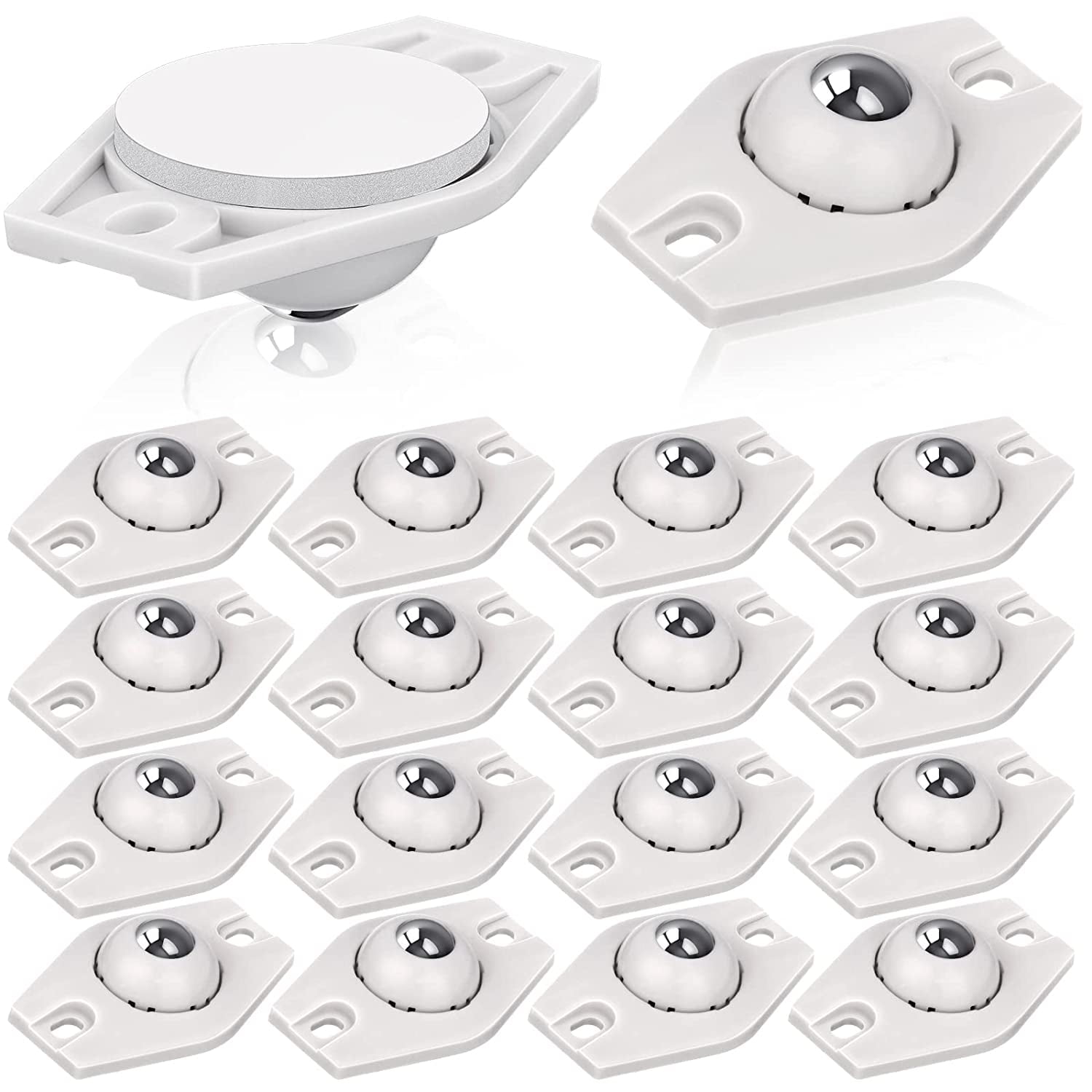 24 Pieces Self Adhesive Wheels Mini Fixed Wheels Caster Boxes Caster ...