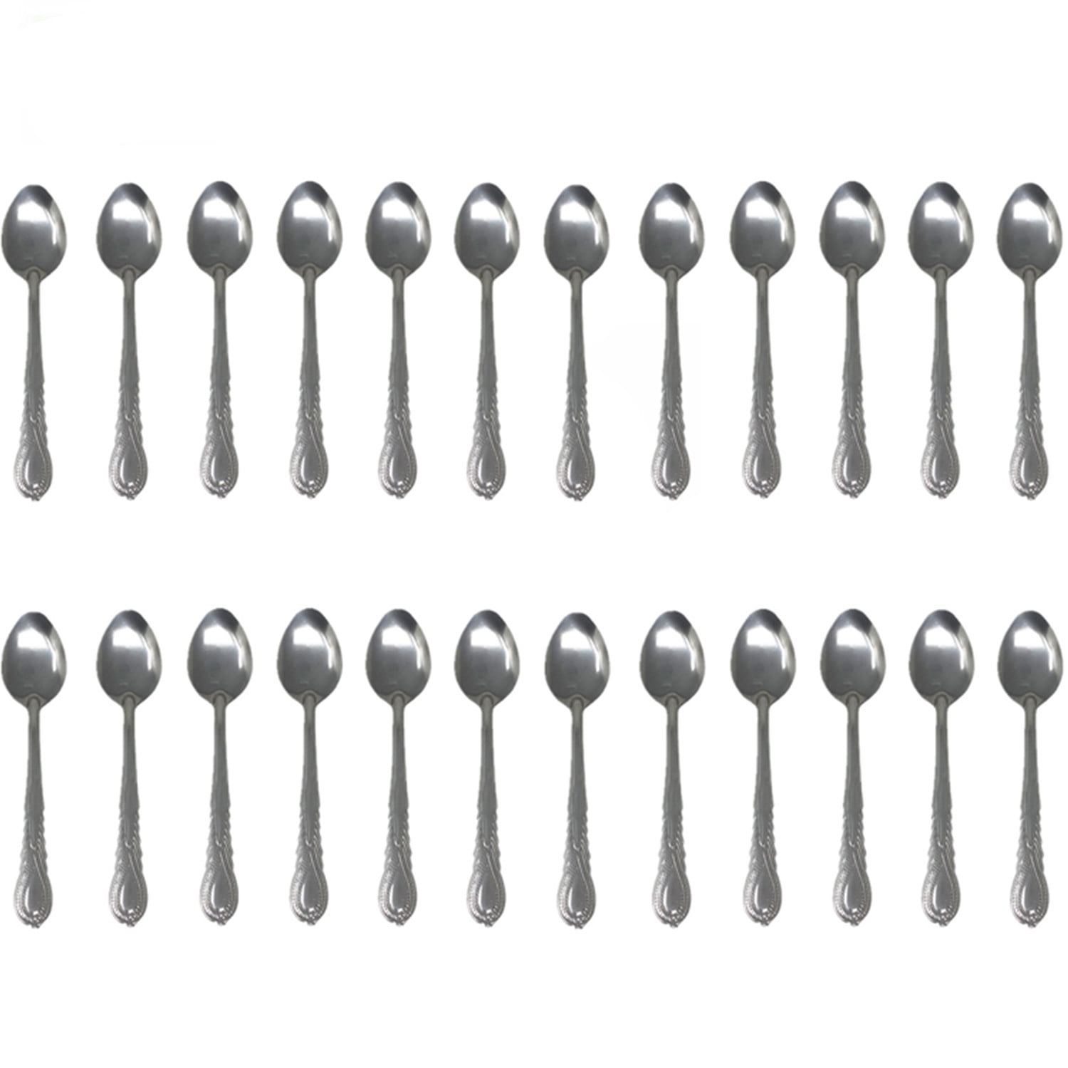 24 Pieces Stainless Steel Spoons, 7.25in Flatware Spoons, Tableware ...