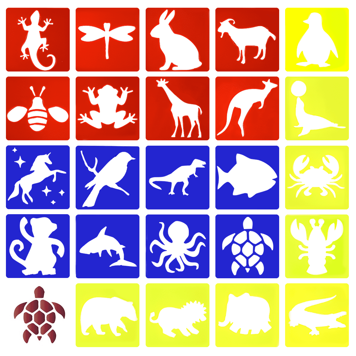 24 Pieces Stencils For Children, Animal Stencils Set Children Painting ...