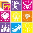 24 Pieces Stencils - Large Drawing Stencils Kit – Washable Chalk ...