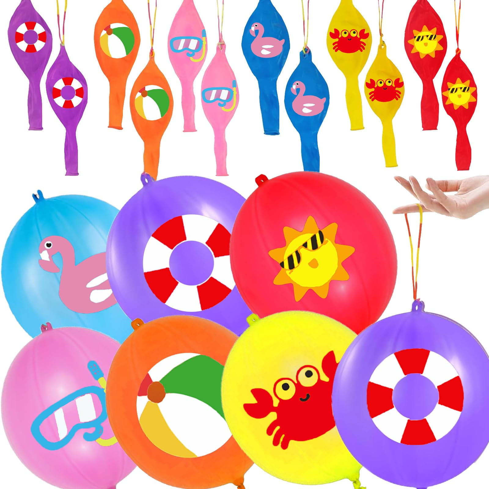 24 Pieces SummerUMRT Pool Punch Balloons, Pool Party Decorations Latex ...