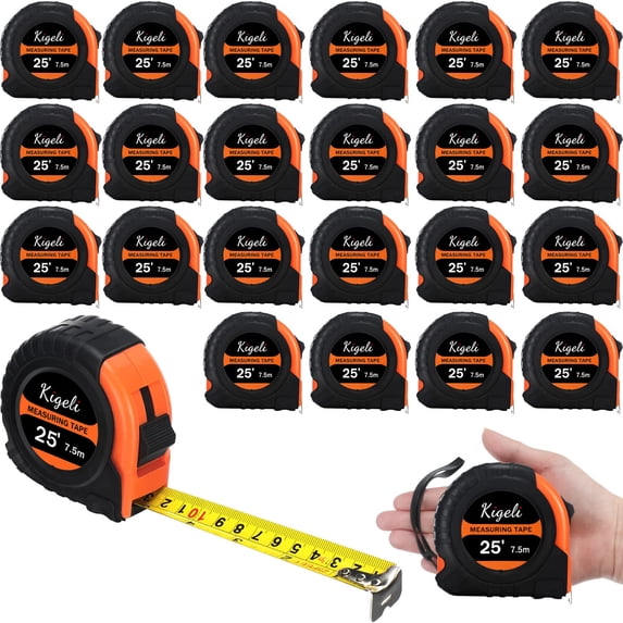 24 Pieces Tape Measure 25 Feet Retractable Measuring Self Locking ...