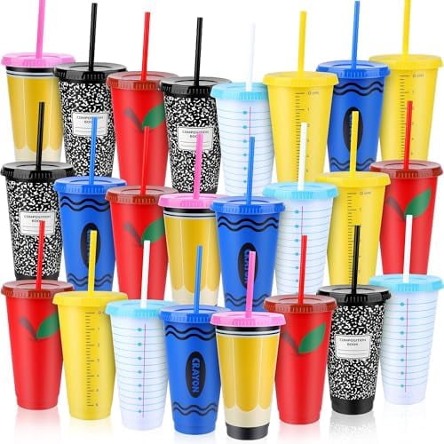 24 Pieces Teacher Appreciation Gifts Cups 24 Oz Reusable Tumblers with ...