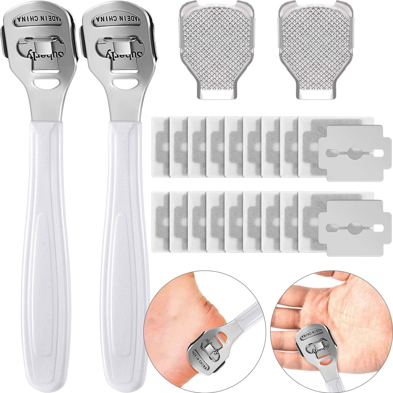 RUISI Callus Remover Foot Care Tools Set with 20 Replacement Slices and ...