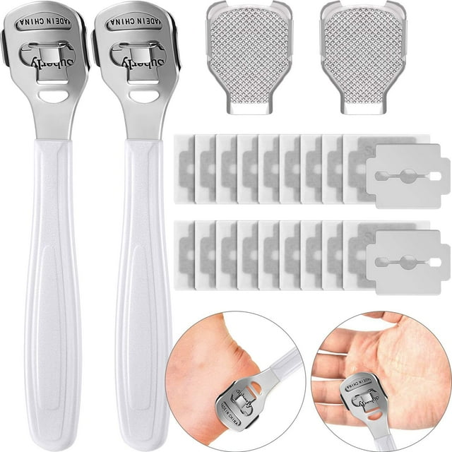 24 Pieces in Total, 2 Callus Shaver Sets Include 20 Replacement Slices ...
