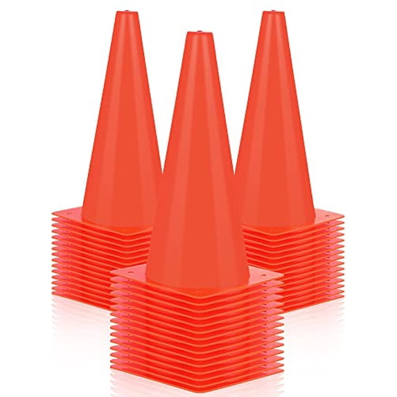 24 Pieces Traffic Cones, 12 Inches Cone Markers, Plastic Construction ...