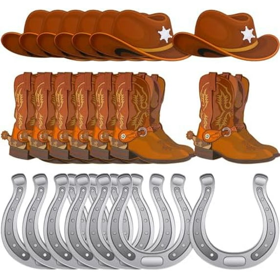 24 Pieces Western Party Decorations Western Cardboard Cutout Assortment ...