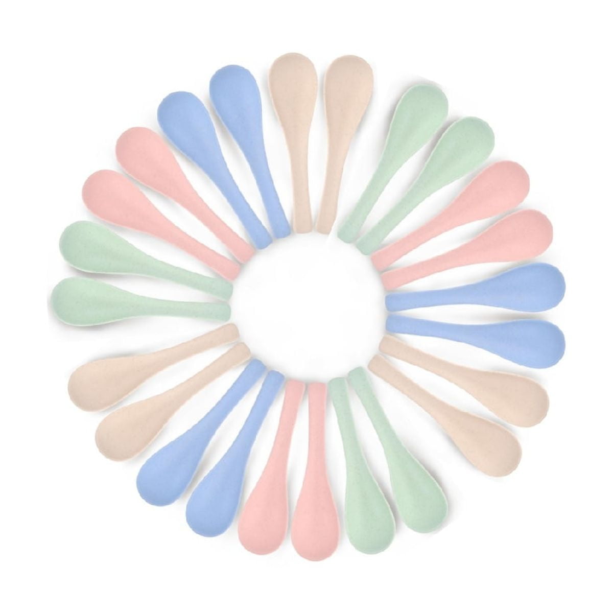 24 Pieces Wheat Straw Plastic Spoons,Colourful Unbreakable Meal Spoons ...