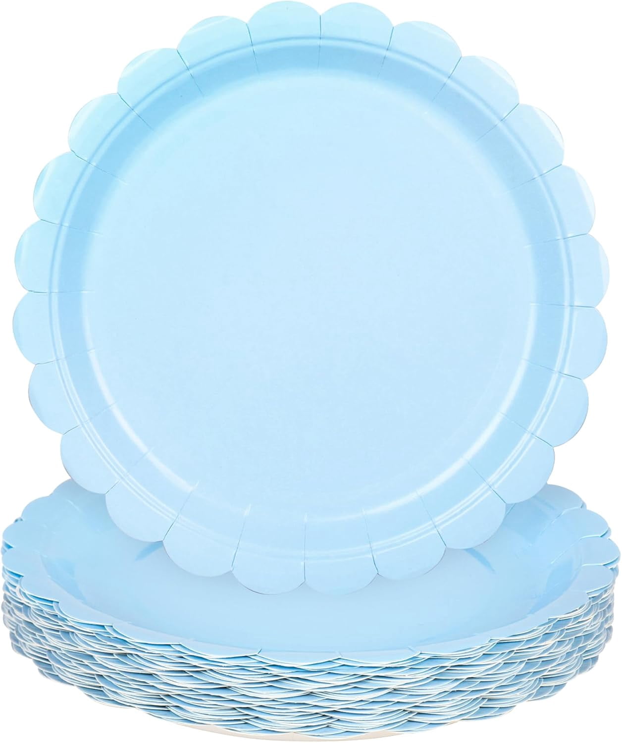 24 Pieces White Paper Plates 9 Inch Scalloped Dessert Plates Disposable ...
