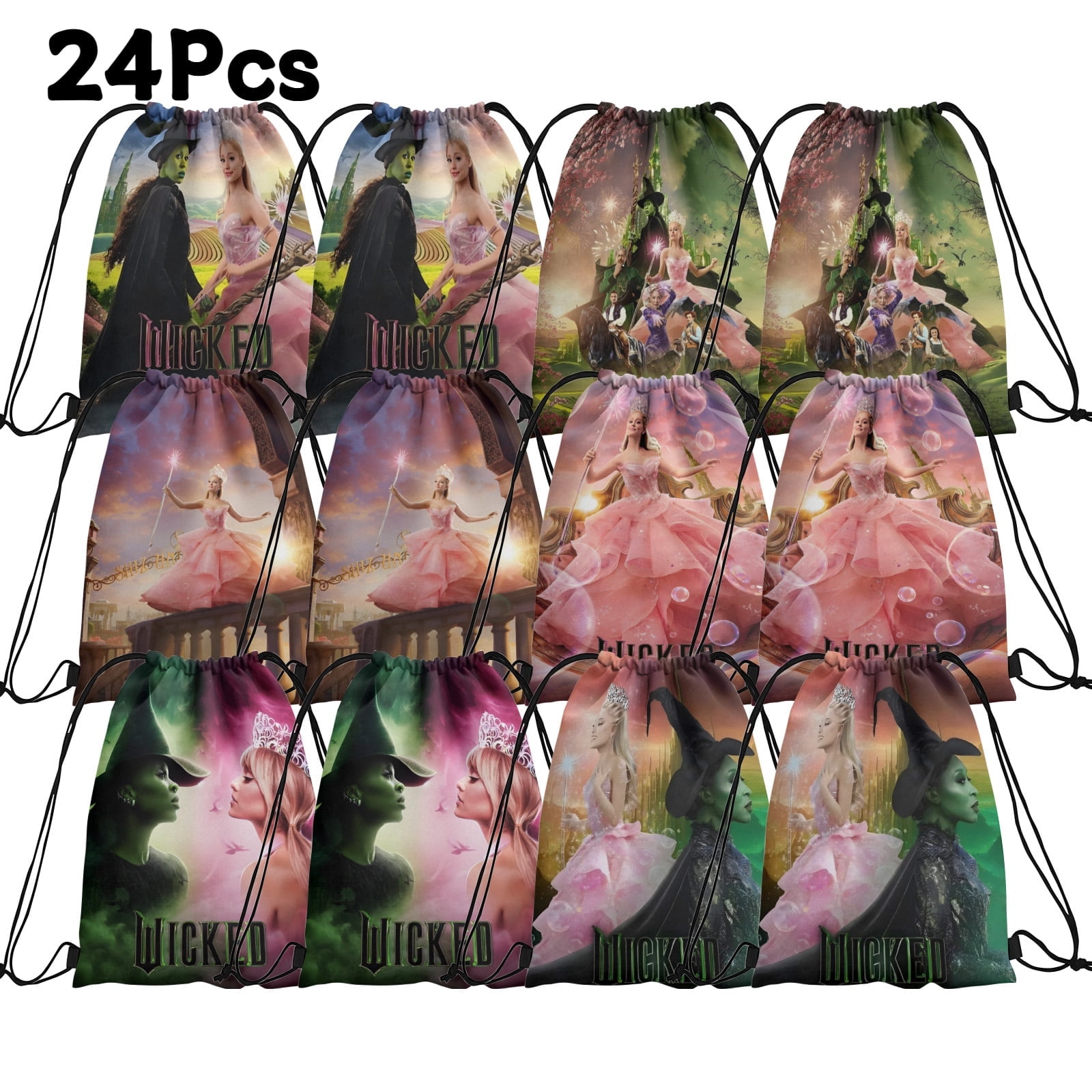 24 Pieces Wickde Candy Drawstring Bag, Drawstring Goodie Favor Bags for ...