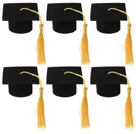 24 Pieces mini graduation Hat Black felt graduation party drinker ...