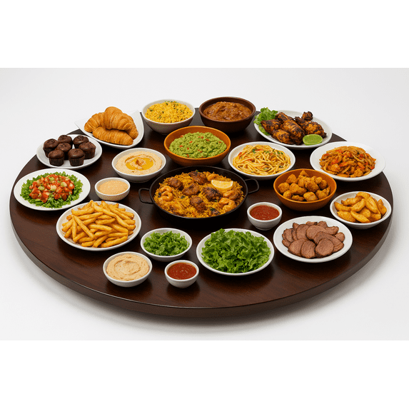 24″ Pine Wood Lazy Susan Turntable – Smooth 360° Rotation, Heavy-Duty ...