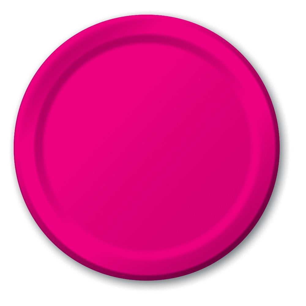 24 Plates 10.25" Paper Dinner Lunch Plates Wax Coated - Hot Pink ...