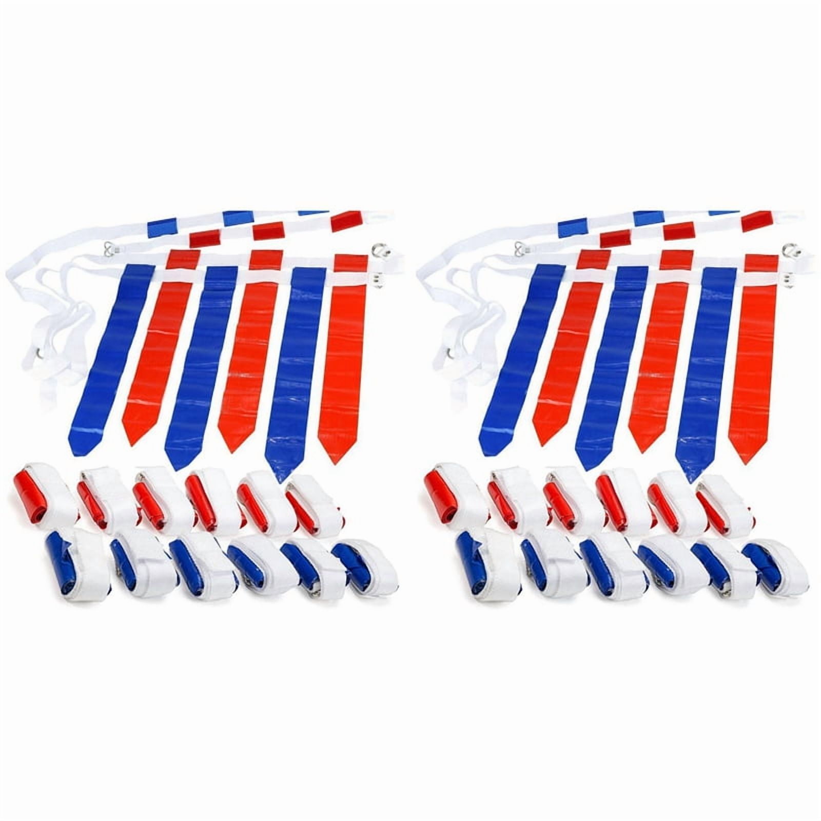 24 Player Adjustable Sliding Flag Football Set, 3 Flags Per Belt, 72 ...