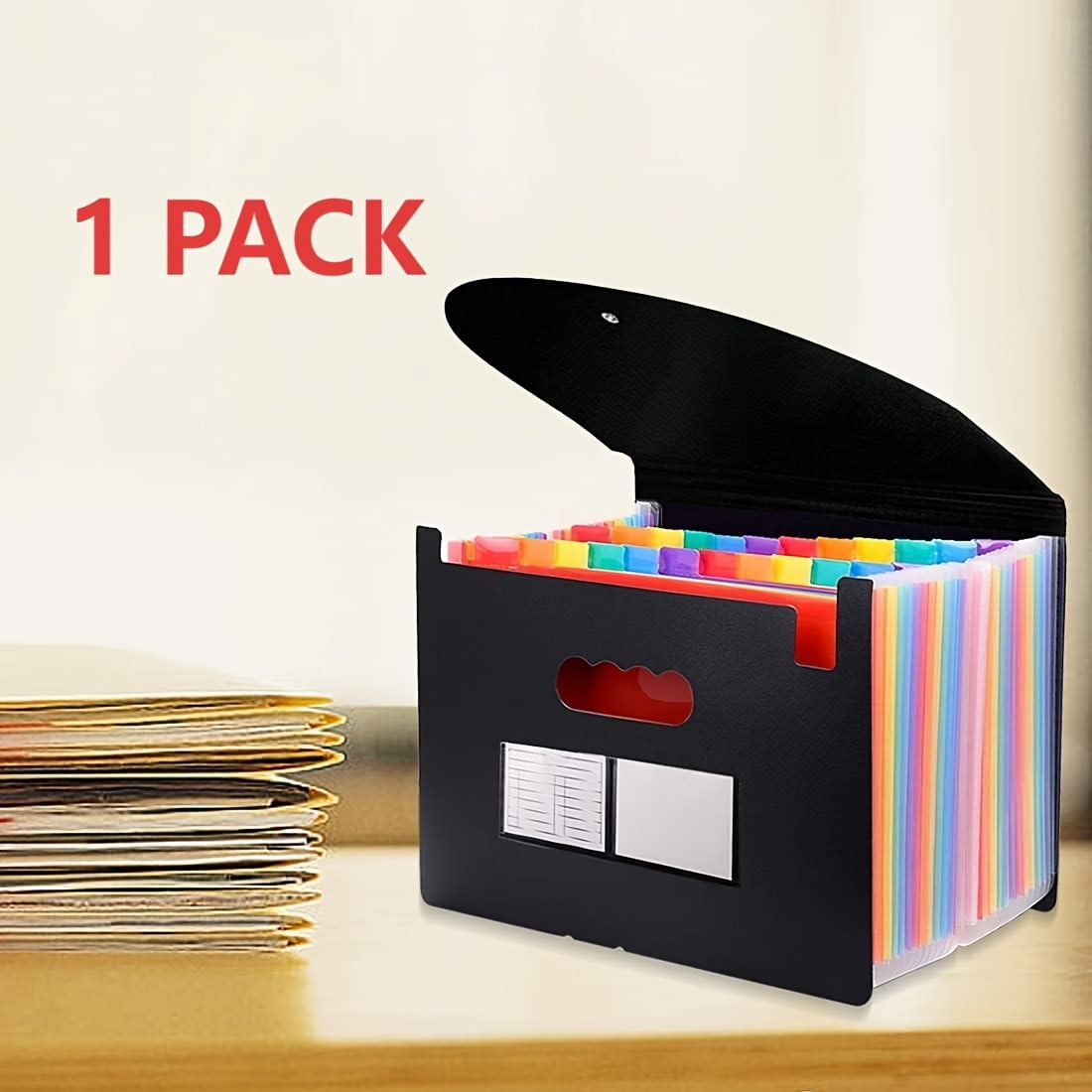 24-Pocket Expanding File Folder with Cover-Heavy-Duty Expandable ...