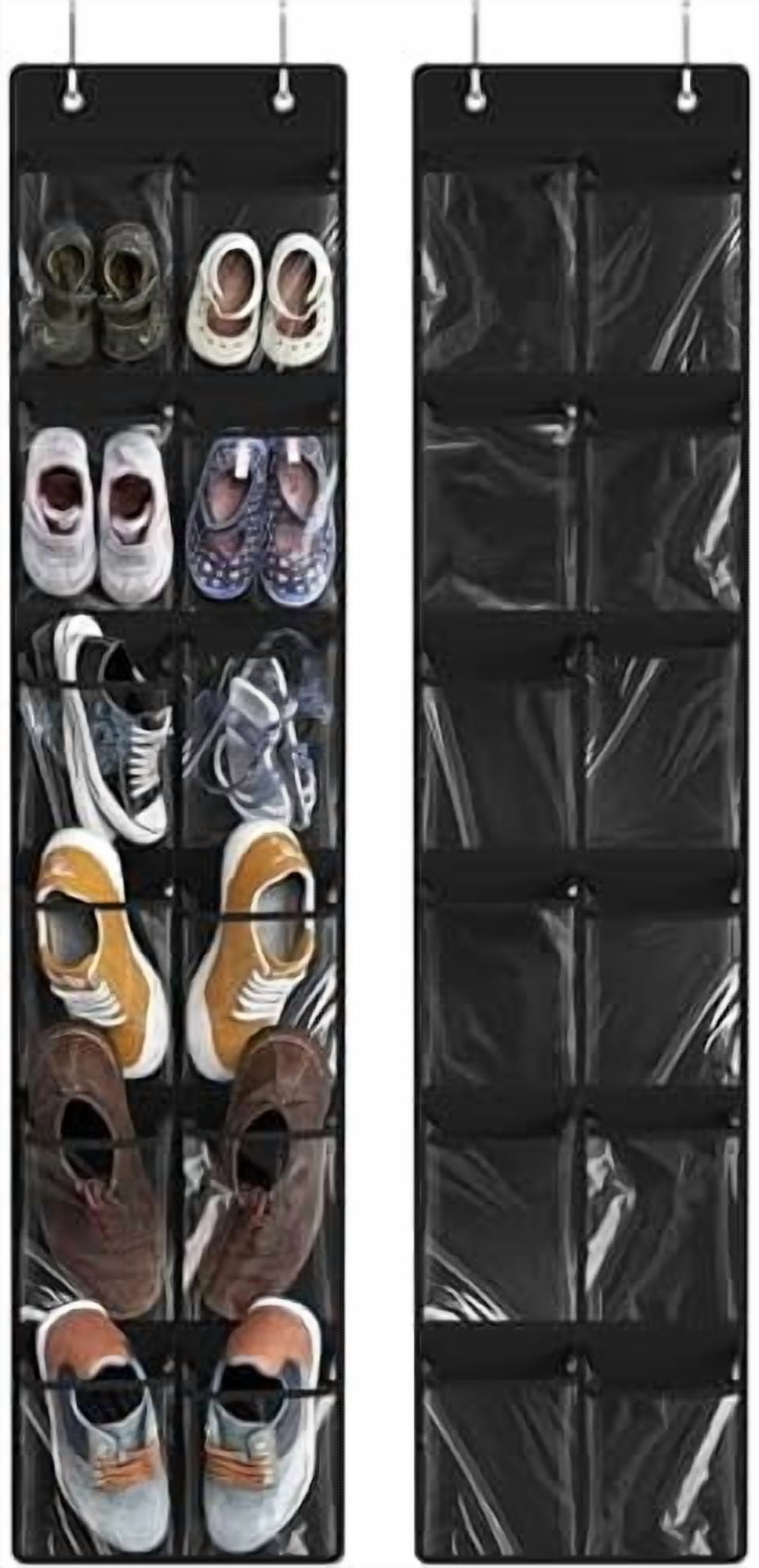 24 Pockets - 2PK 12 Large Pockets Over Door Hanging Shoe Organizer ...