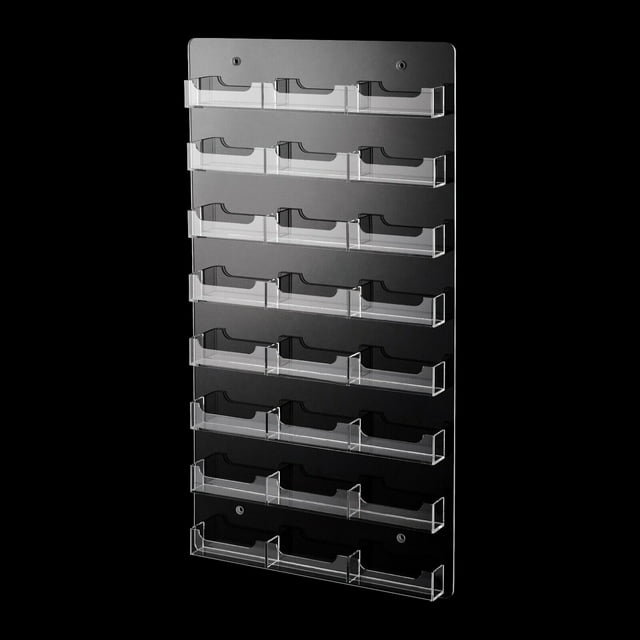 24 Pockets Business Vertical Acrylic Card Holder Wall Mount Rack Card ...