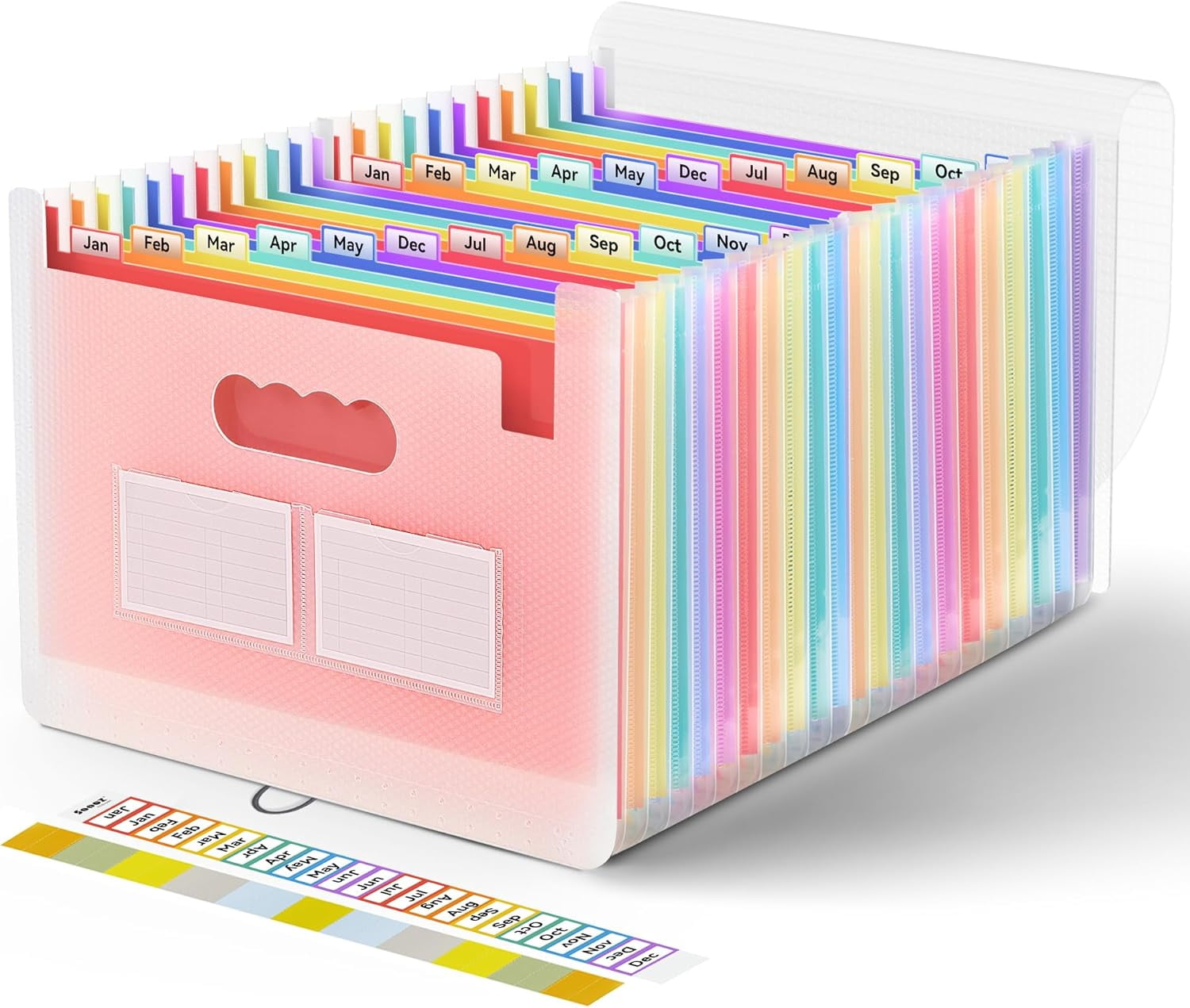 24 Pockets Expanding File Folder with Blank Labels, According File ...
