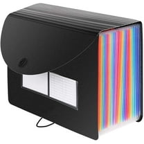 12 Pack A4 Size Plastic Filing Envelopes with Label Pocket, Assorted ...