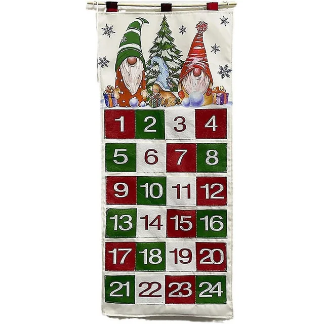 24 Pockets Fabric Advent Calendar, Wall Hanging Fillable Advent ...