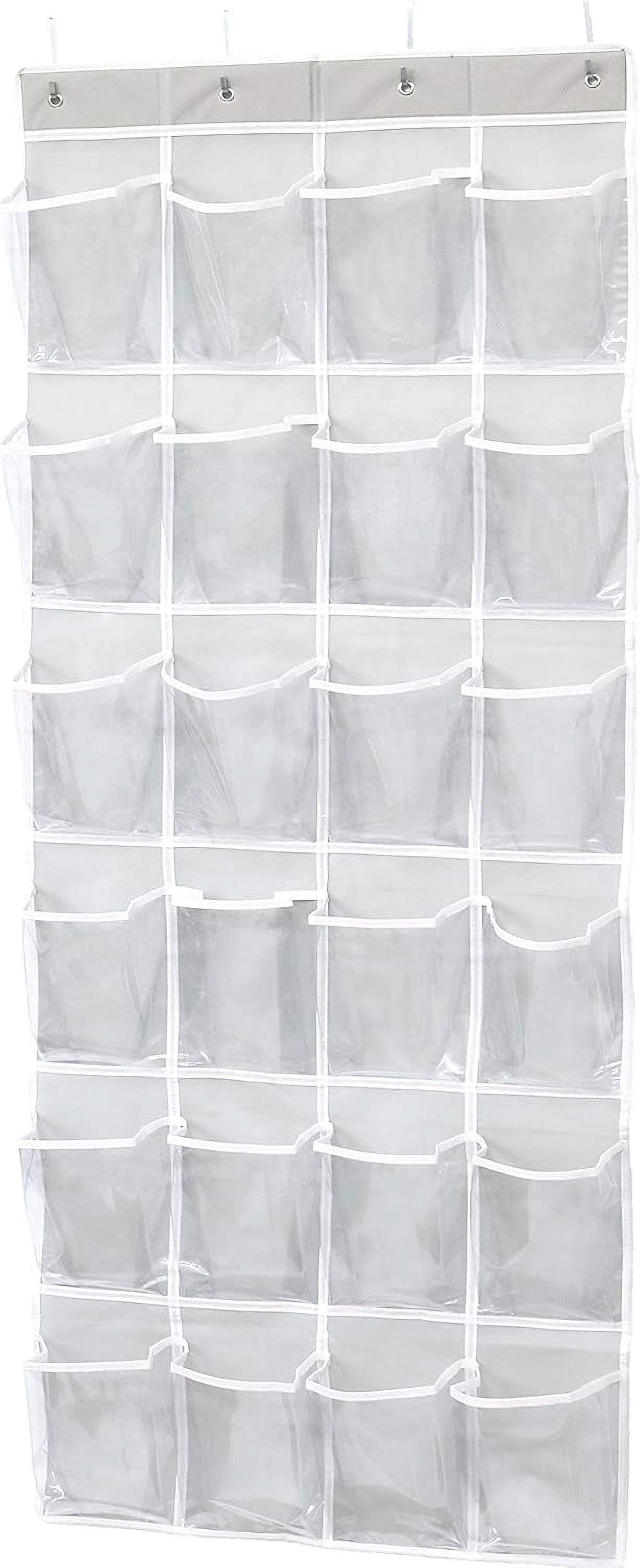 24 Pockets Large Clear Pockets Over The Door Hanging Shoe Organizer ...