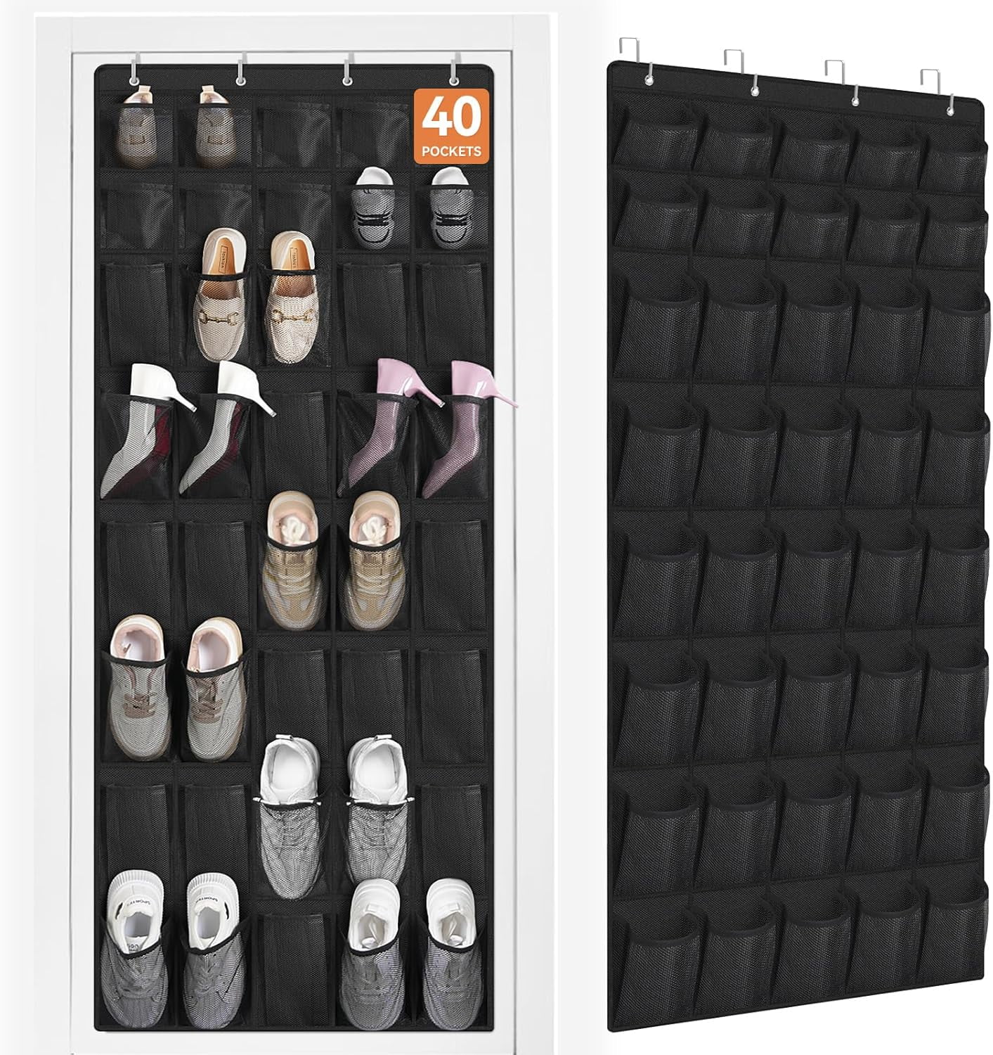 24 Pockets Over the Door Shoe Organizer Hanging Shoe Organizer for ...